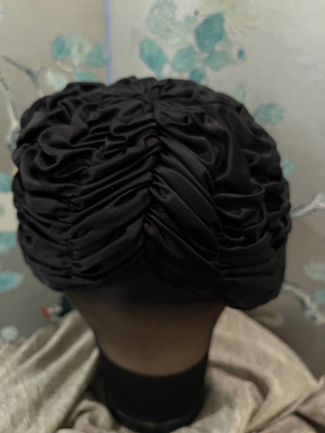 1960, Miss Ruth, Black Silk, Tufted Turban - Etsy