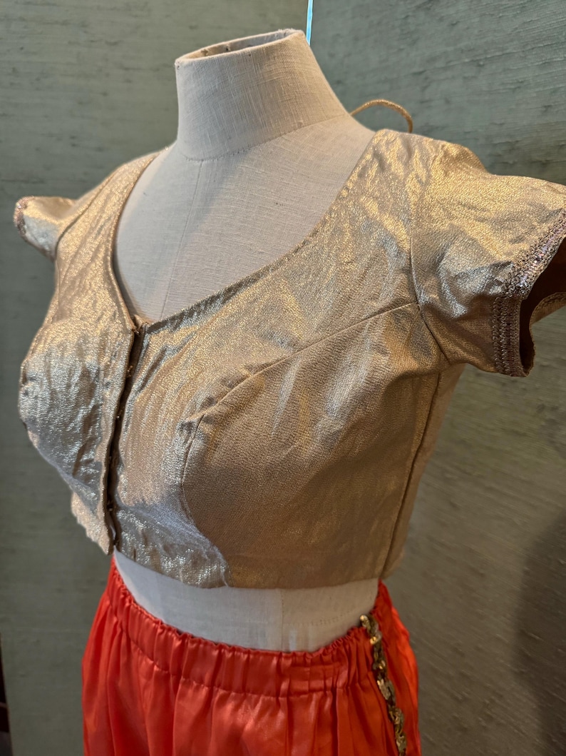 Arabian Dance Costume, Gold and Orange Two Piece - Etsy