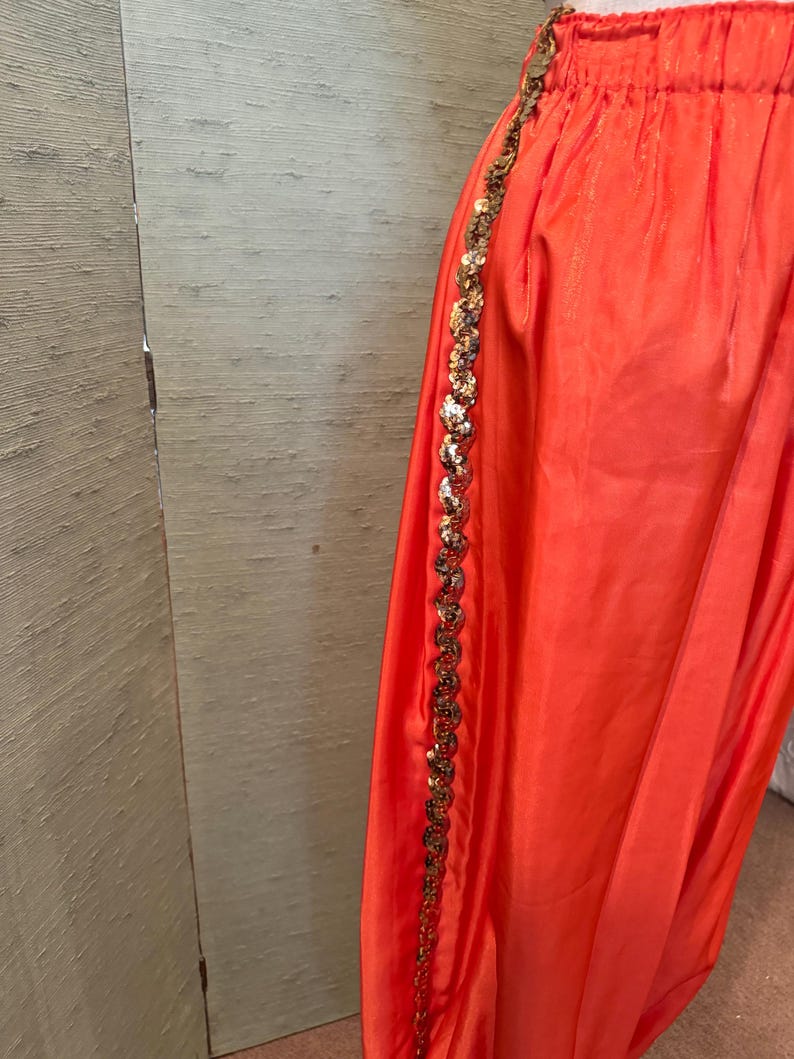 Arabian Dance Costume, Gold and Orange Two Piece - Etsy