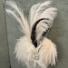 1920 Aigrette Feathered Hat, White and Black Feathers Rhinestone Pin ...