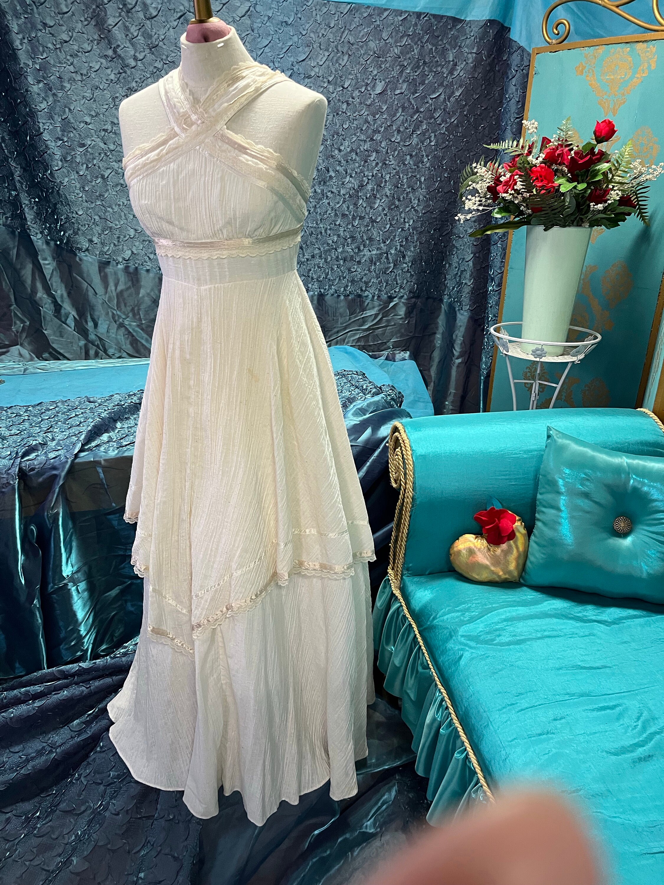 Gunne Sax, Vintage 1970, Very Rare Halter Design Gown - Etsy