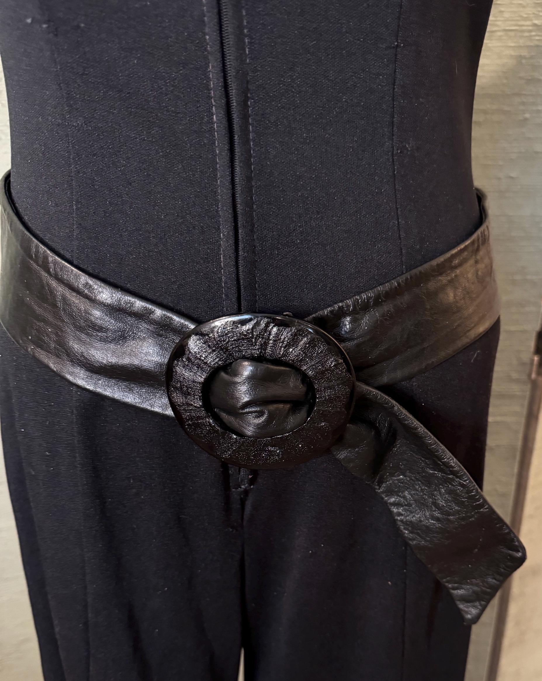 90’s Sash Belt, Luscious, Black Leather - Etsy