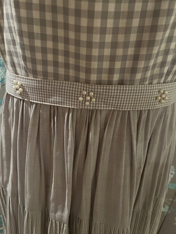 1950 vintage, “Miami Miss” label, grey and white chec… - Gem