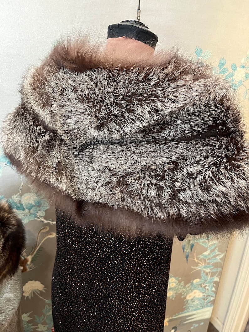 1960’s Silver Fox Stole With Black Bow Closure - Etsy