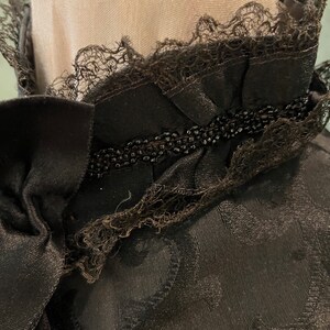1800 Half Cape in Black Silk, Beaded, Brocade With Lace Trim - Etsy