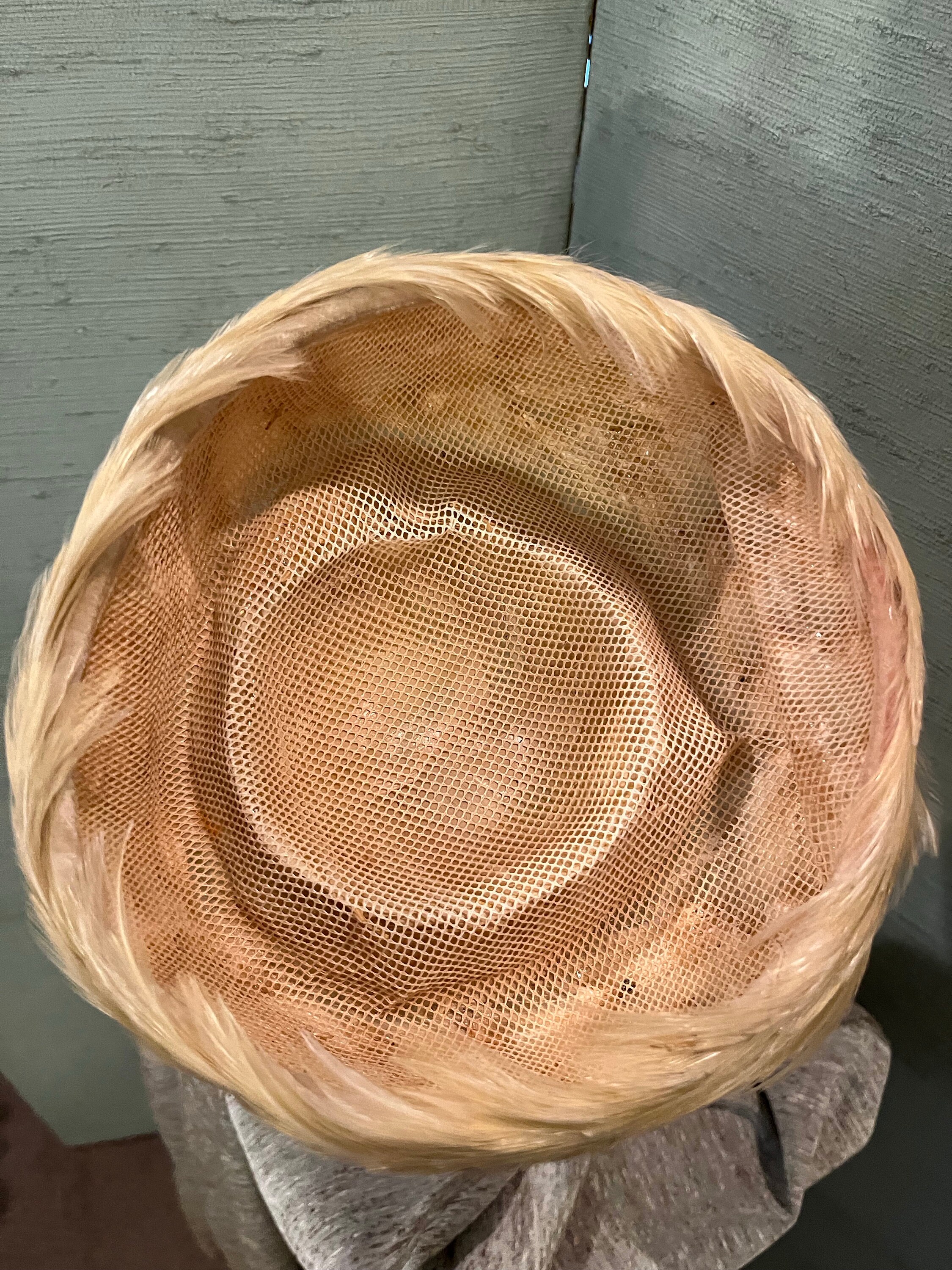 1970 Beige Aigrette Feathered Pillbox/dome Hat - Etsy