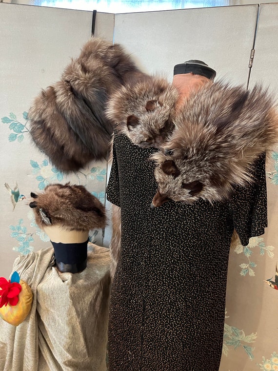 1940 vintage, silver fox, full body, stole; two separ… - Gem