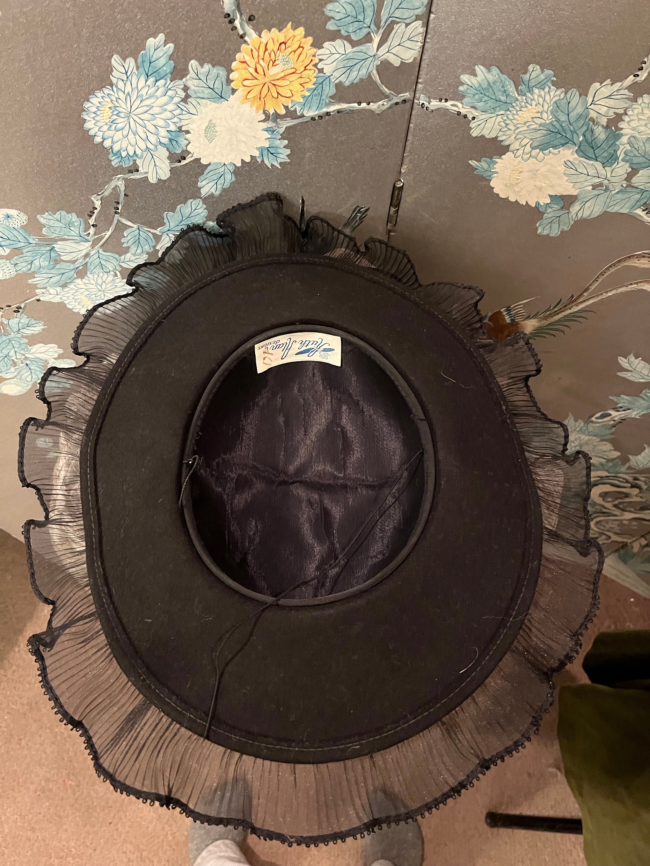 1940 Vintage, “ruth Alan” Hat, Wide Brim, Aigrette Feathers, Gorgeous ...