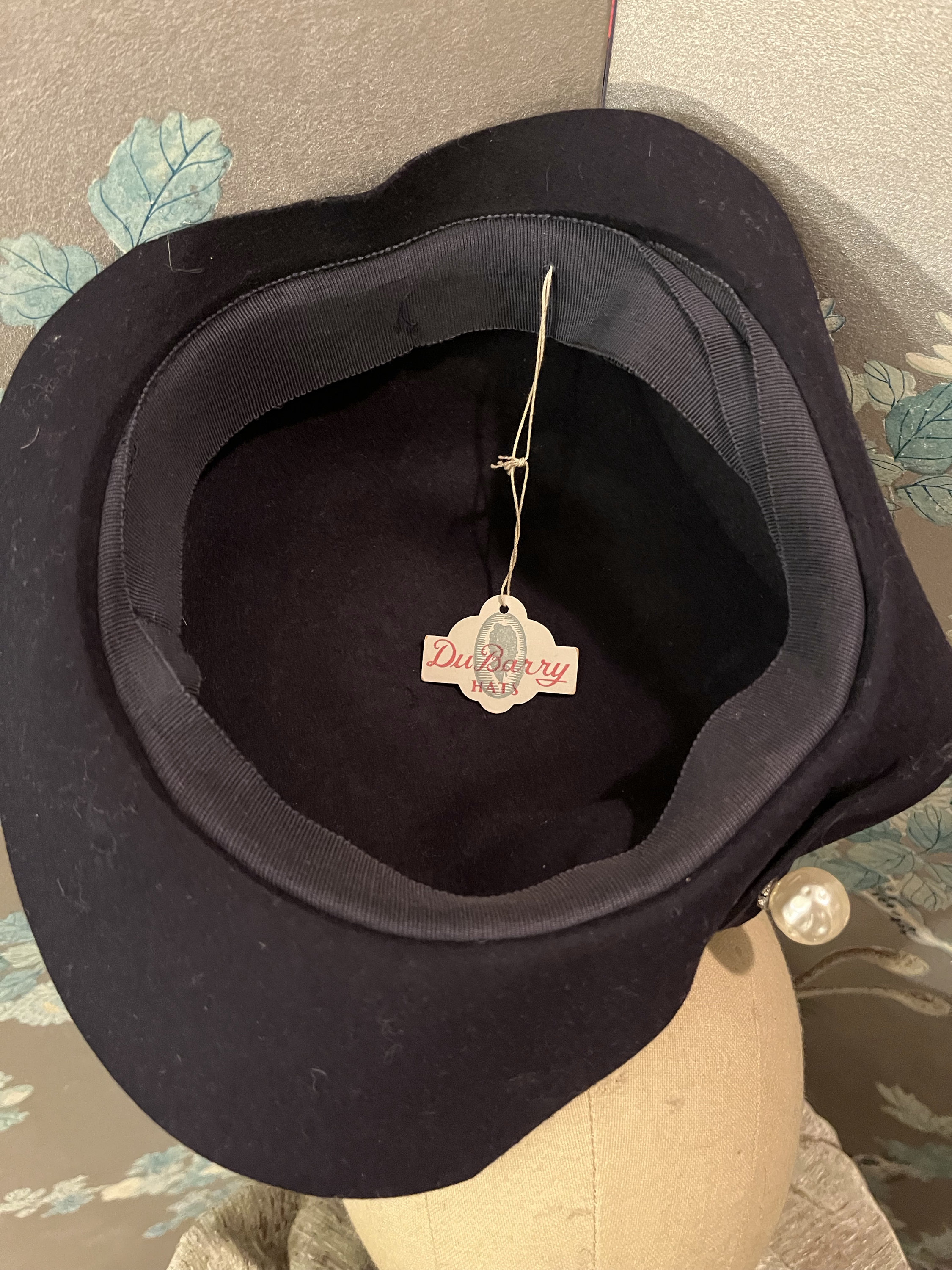 1930 Du Barry Hat With the Tag Still Attached. Black Felt With Baroque ...