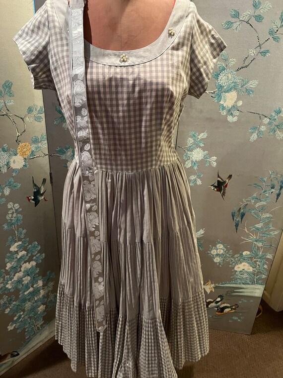 1950 vintage, “Miami Miss” label, grey and white chec… - Gem