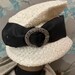 1960 Vintage, White Straw Scrunched Style Hat With Black Belt and ...