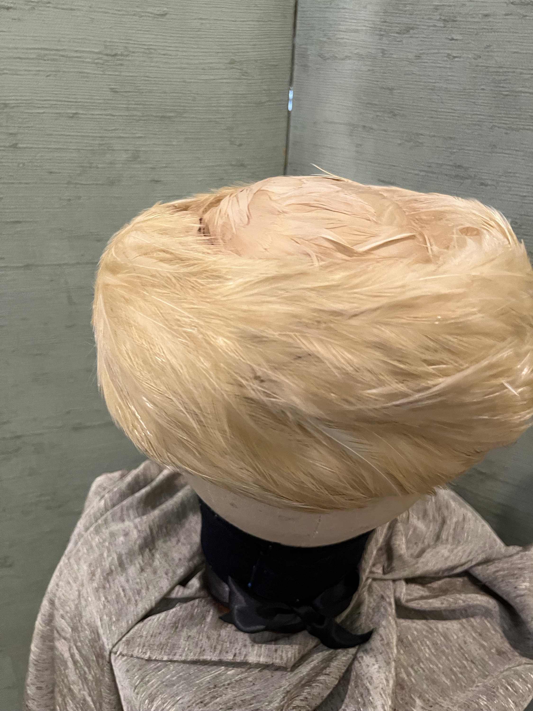 1970 Beige Aigrette Feathered Pillbox/dome Hat - Etsy