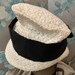 1960 Vintage, White Straw Scrunched Style Hat With Black Belt and ...