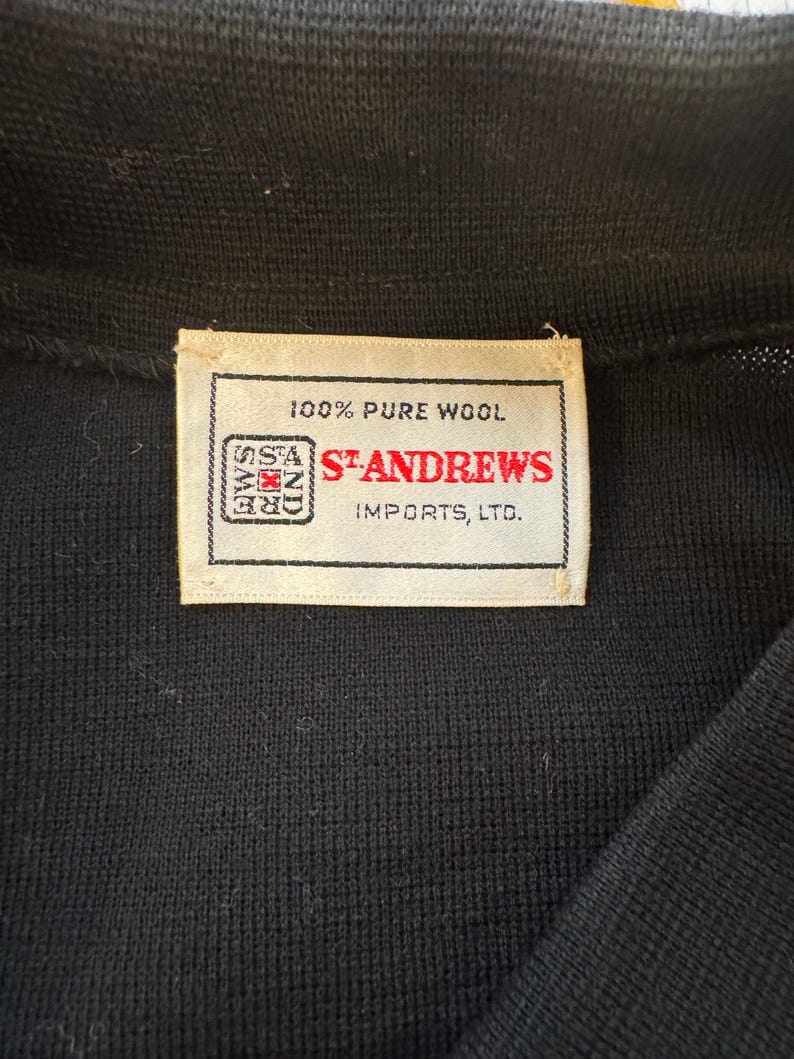60’s St. Andrews Import LTD, Three Piece Suit in Black and Cream Pure ...