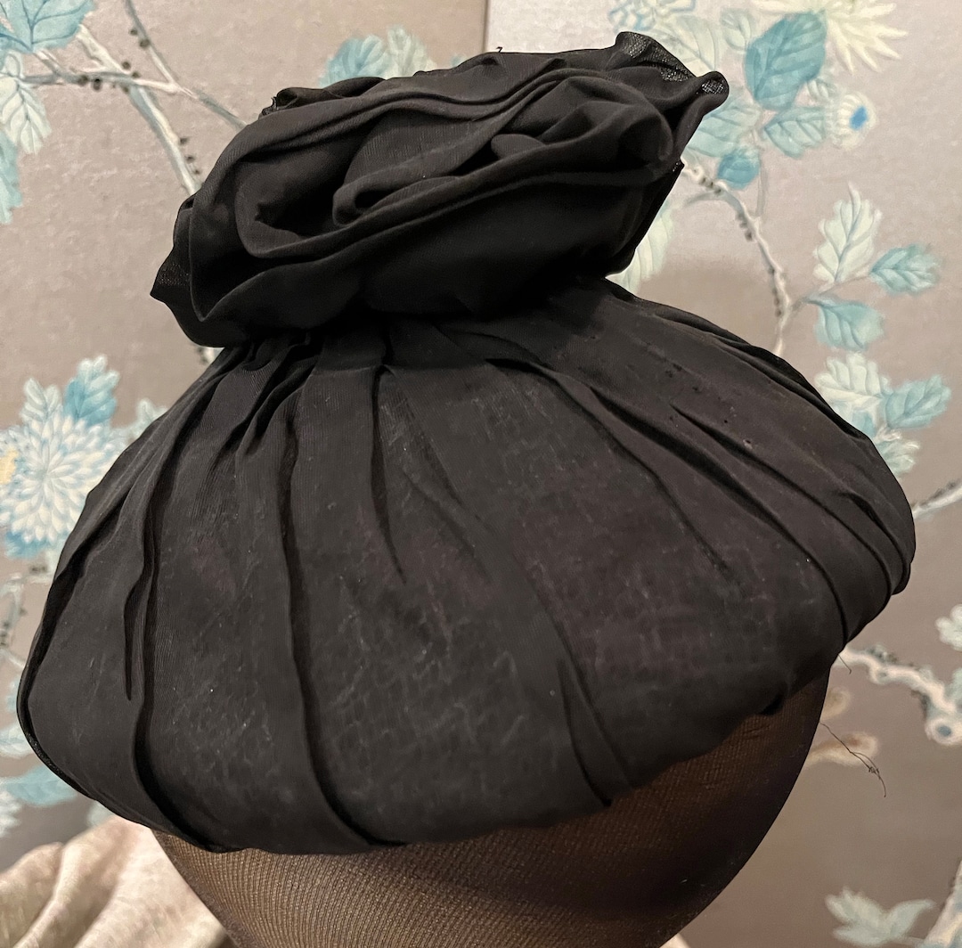 1980 Vintage, “topper Shop”, West Seattle, Black Chiffon Fascinator - Etsy