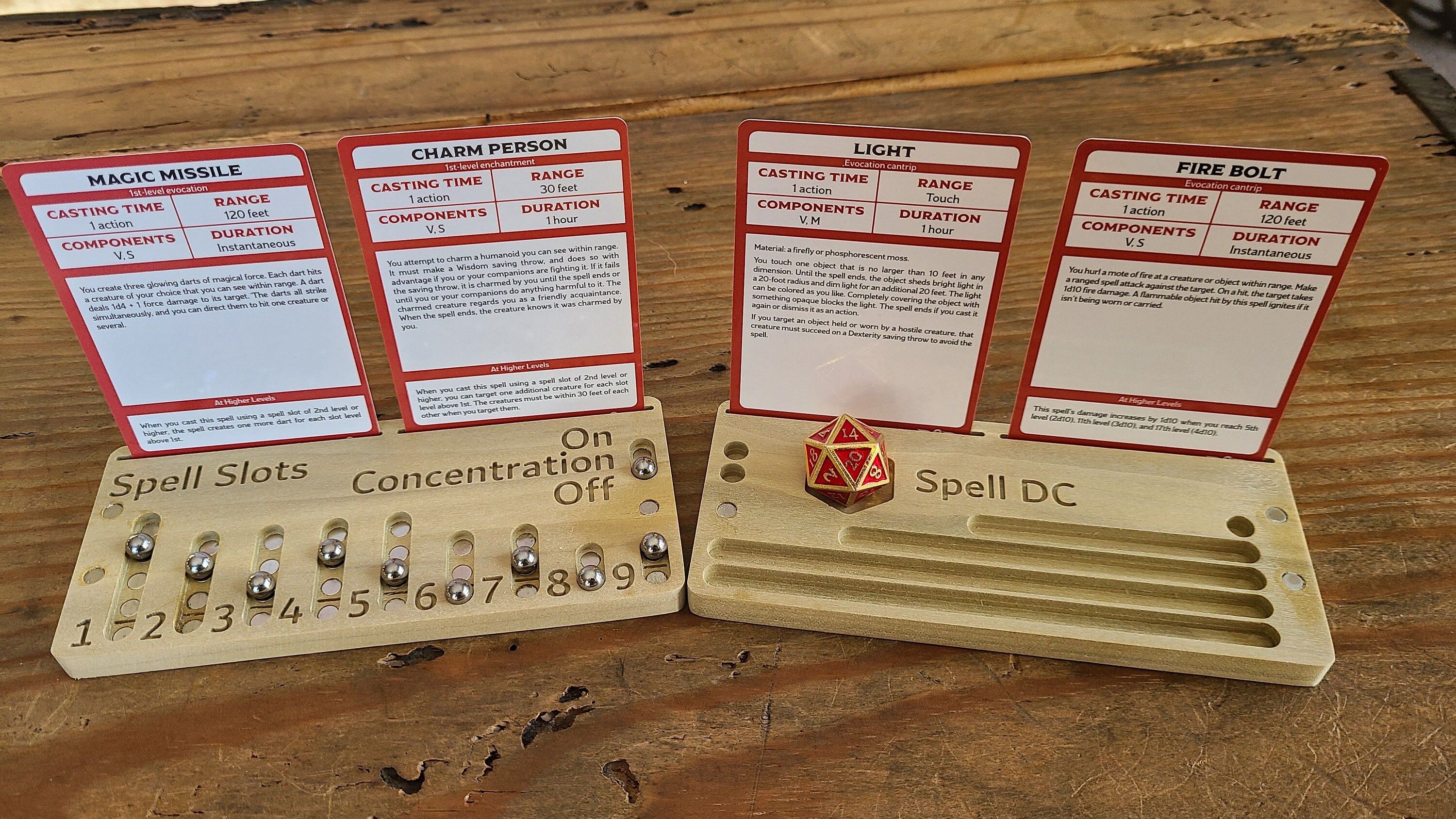 D&D Magnetic Spell Tracker With Spell Card Slots and Spell DC - Etsy