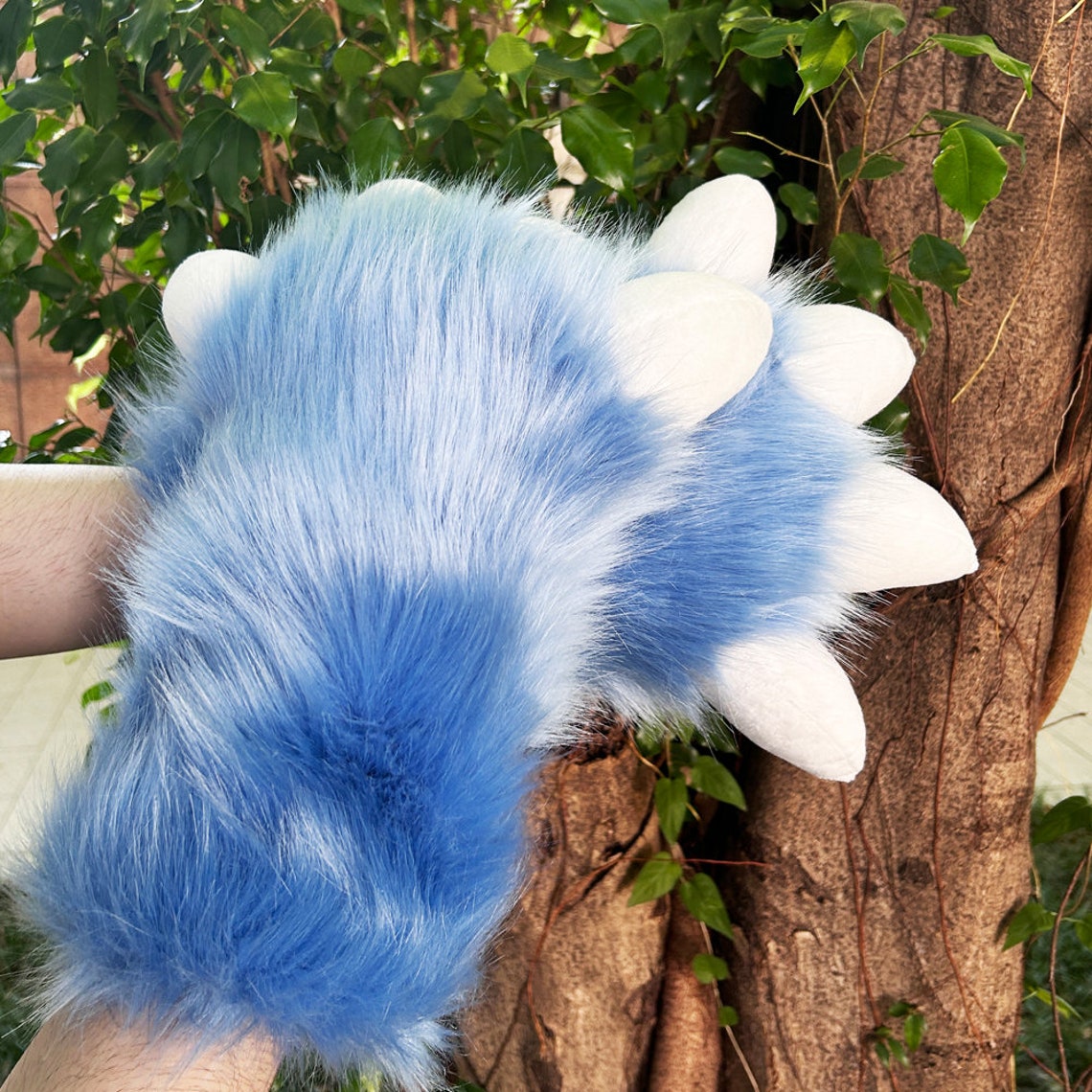 Blue Fursuit Puppy Paws, Puffy Fursuit Paw, Cosplay Gloves,cat Paws ...