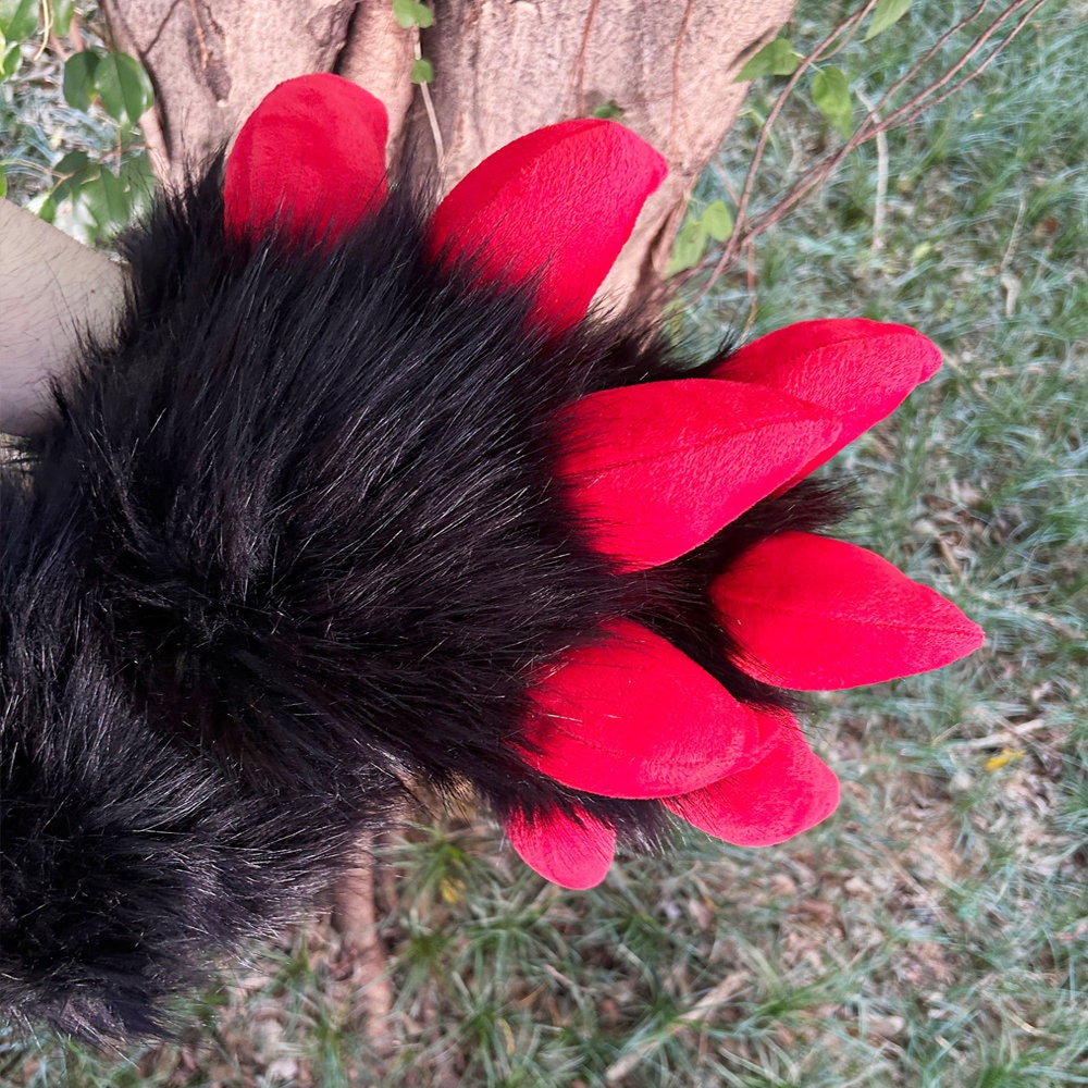Black Fursuit Puppy Paws, Puffy Fursuit Paw, Cosplay Gloves,cat Paws ...
