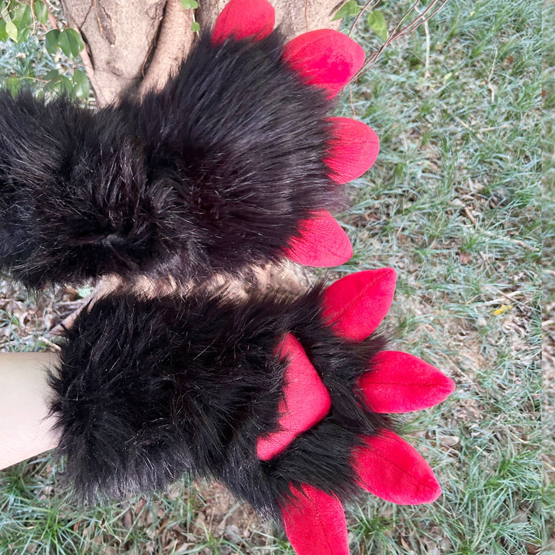 Black Fursuit Puppy Paws, Puffy Fursuit Paw, Cosplay Gloves,cat Paws ...