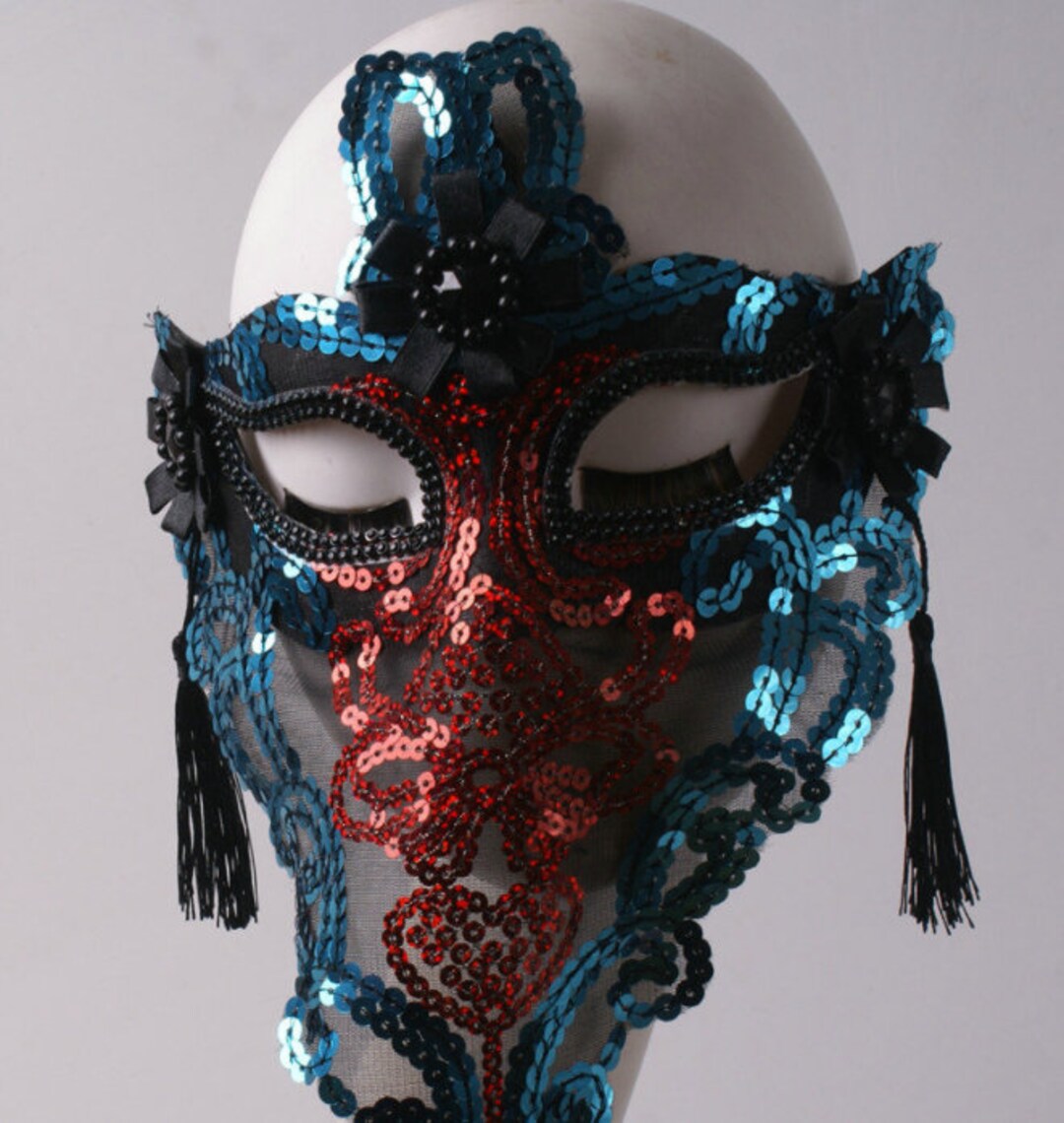 Shiny Maskfull Face Maskmasquerade Party Maskbeautiful - Etsy