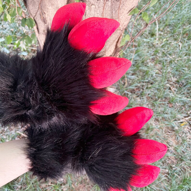 Black Fursuit Puppy Paws, Puffy Fursuit Paw, Cosplay Gloves,cat Paws ...