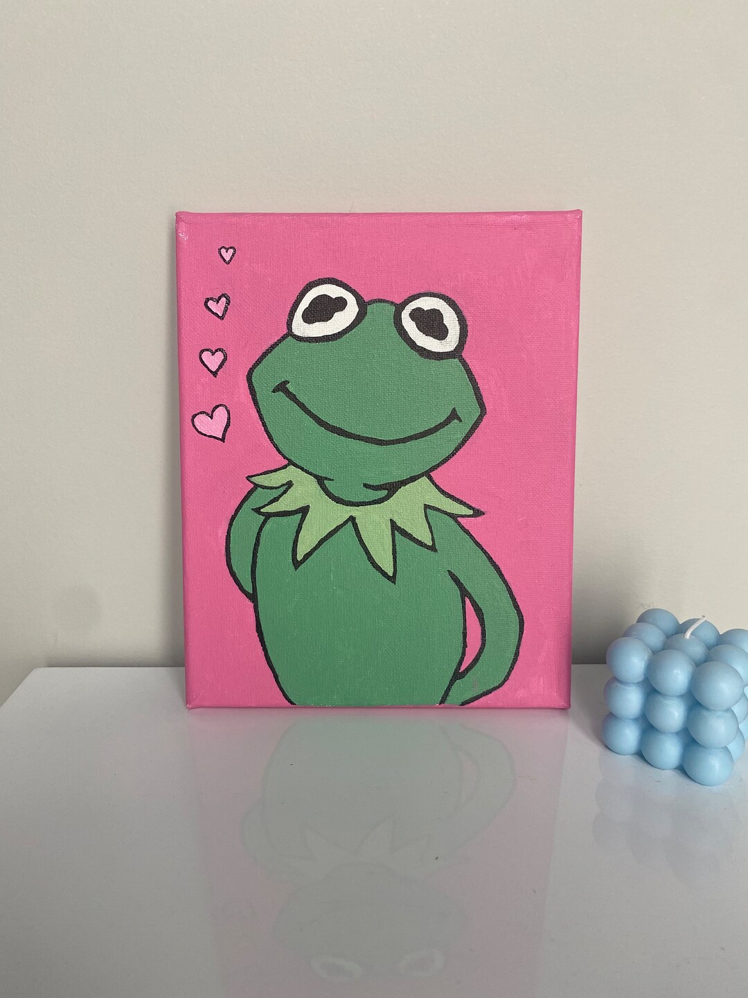 Kermit the Frog Pink Love Canvas Painting - Etsy