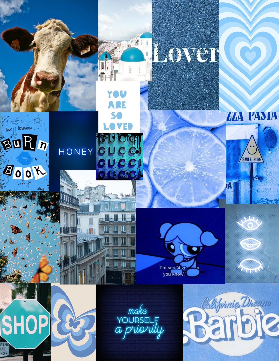 Blue Collage Kit- Digital Download Pack 50 Prints - Etsy