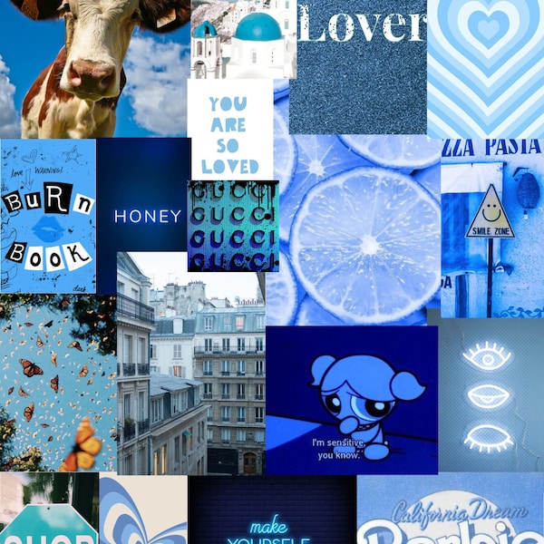 Blue Collage Kit - Etsy