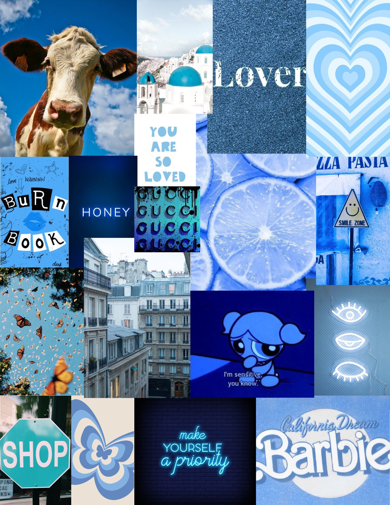 Blue Collage Kit- Digital Download Pack 50 Prints - Etsy UK