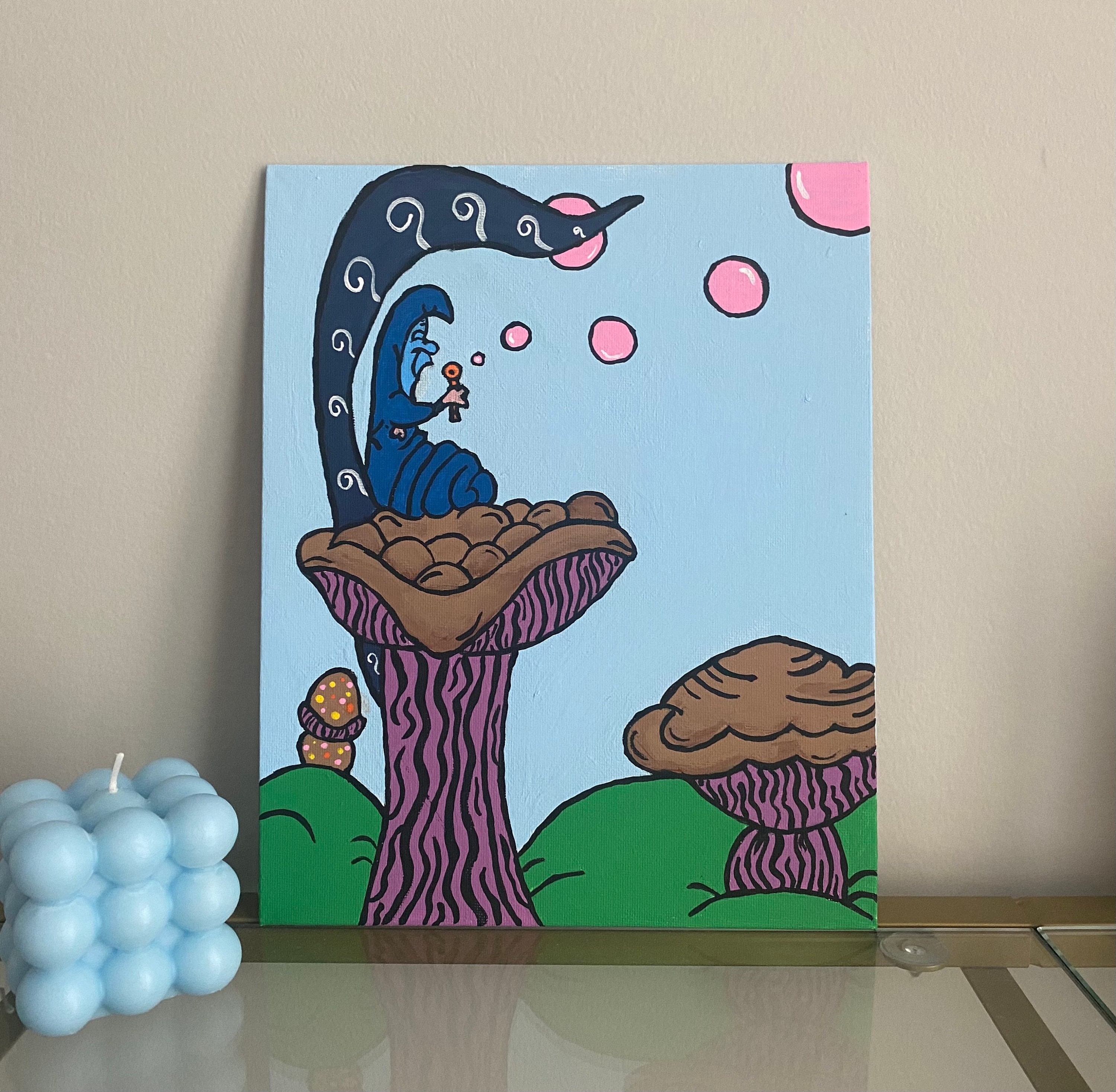 Alice in Wonderland Worm Acrylic Canvas Painting - Etsy