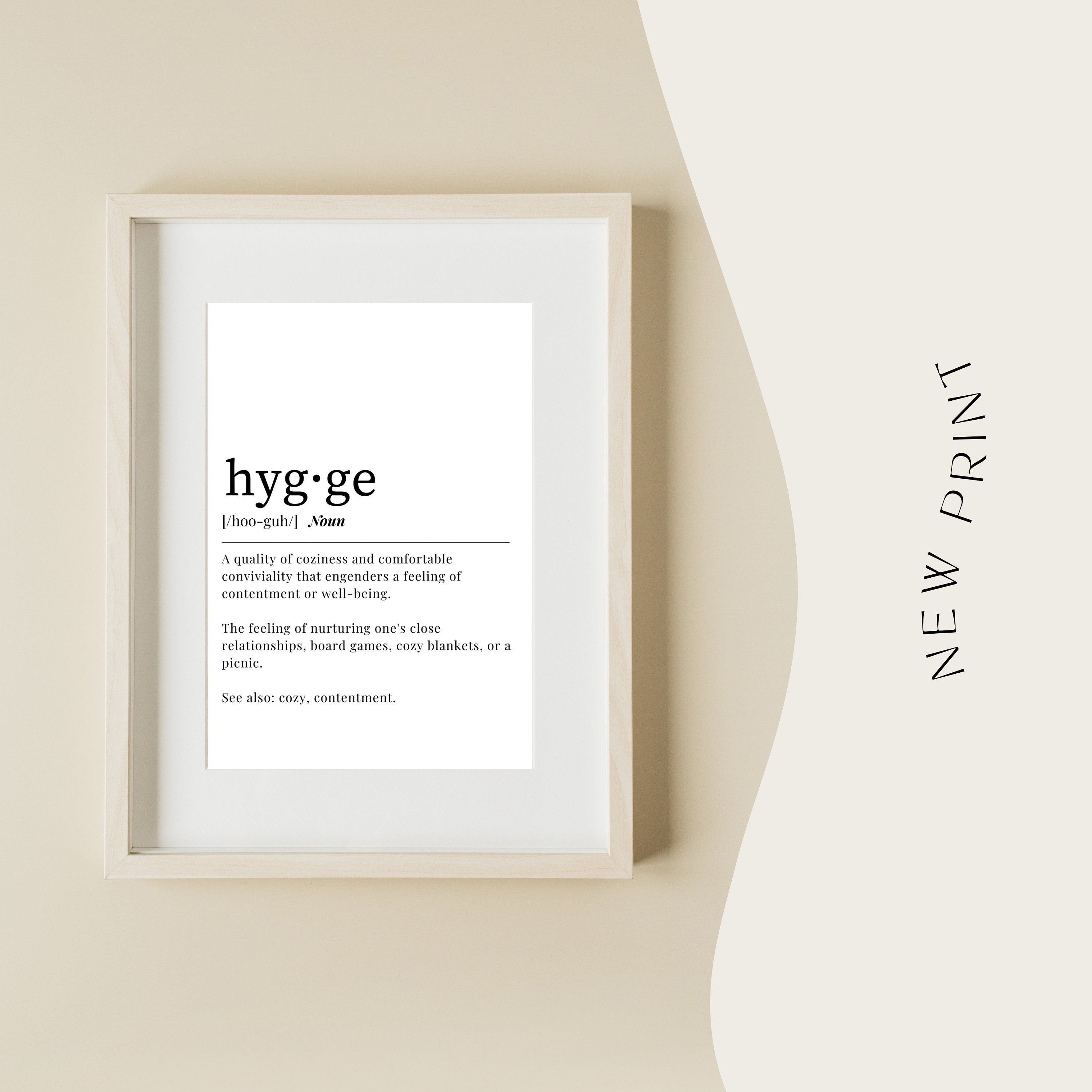 Hygge Definition Wall Art Print, Printable Digital Download, Minimalist ...