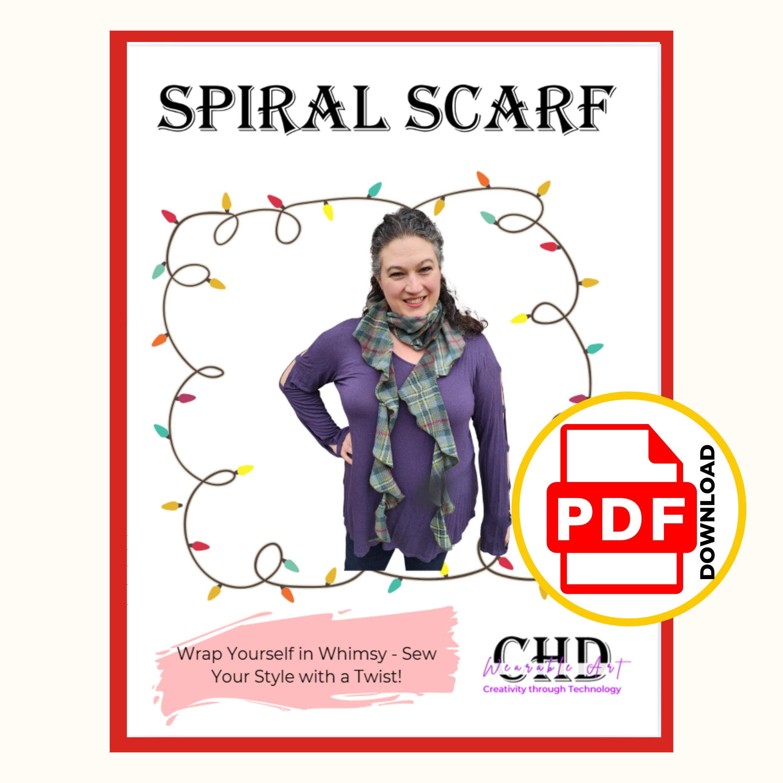 Spiral Scarf Sewing Pattern – Printable PDF, Projector File, A0 Format ...