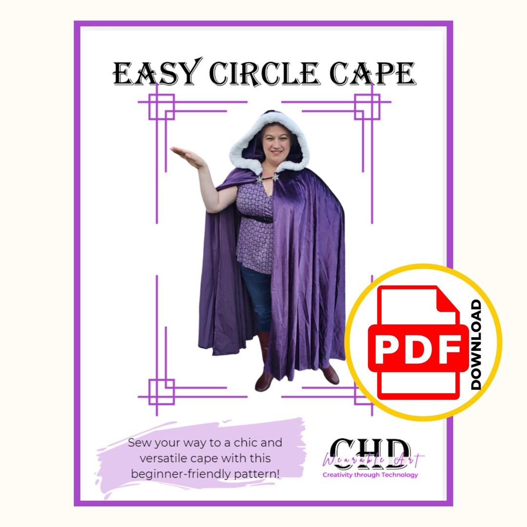 Easy Circle Cape Sewing Pattern | Beginner-friendly Cape With Optional ...