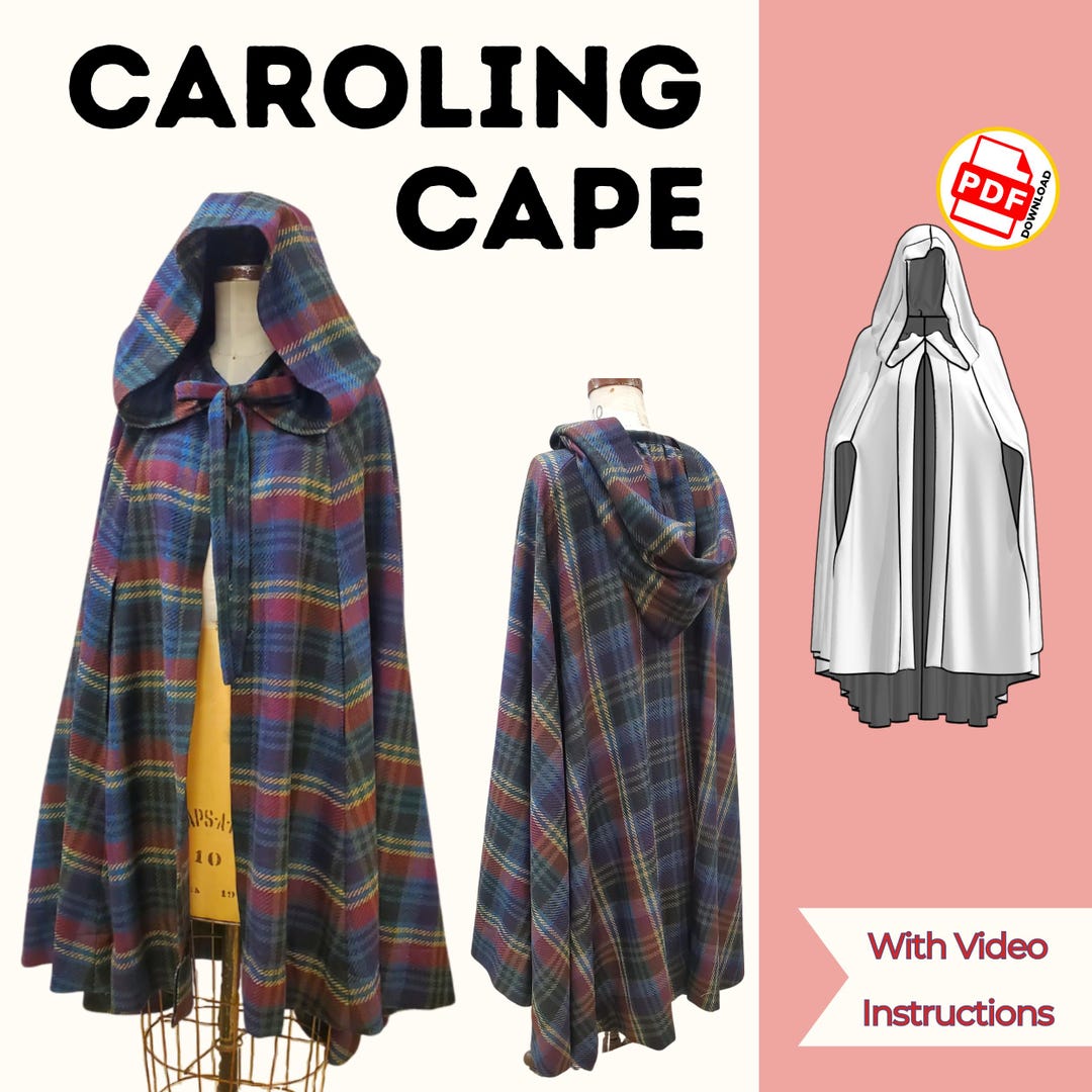 Hooded Cape Sewing Pattern PDF – 3/4 Circle Cape – One Size Adult - Etsy
