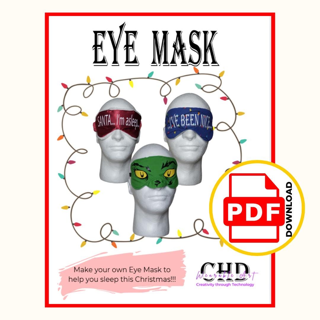 DIY Eye Mask Sewing Pattern | Grinch Eye Mask Pattern | Holiday Eye ...