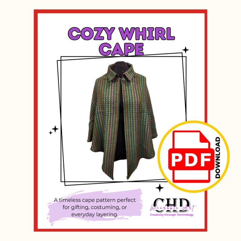 Cape Sewing Pattern PDF – Beginner Friendly, Collar & Hood Options 12 ...