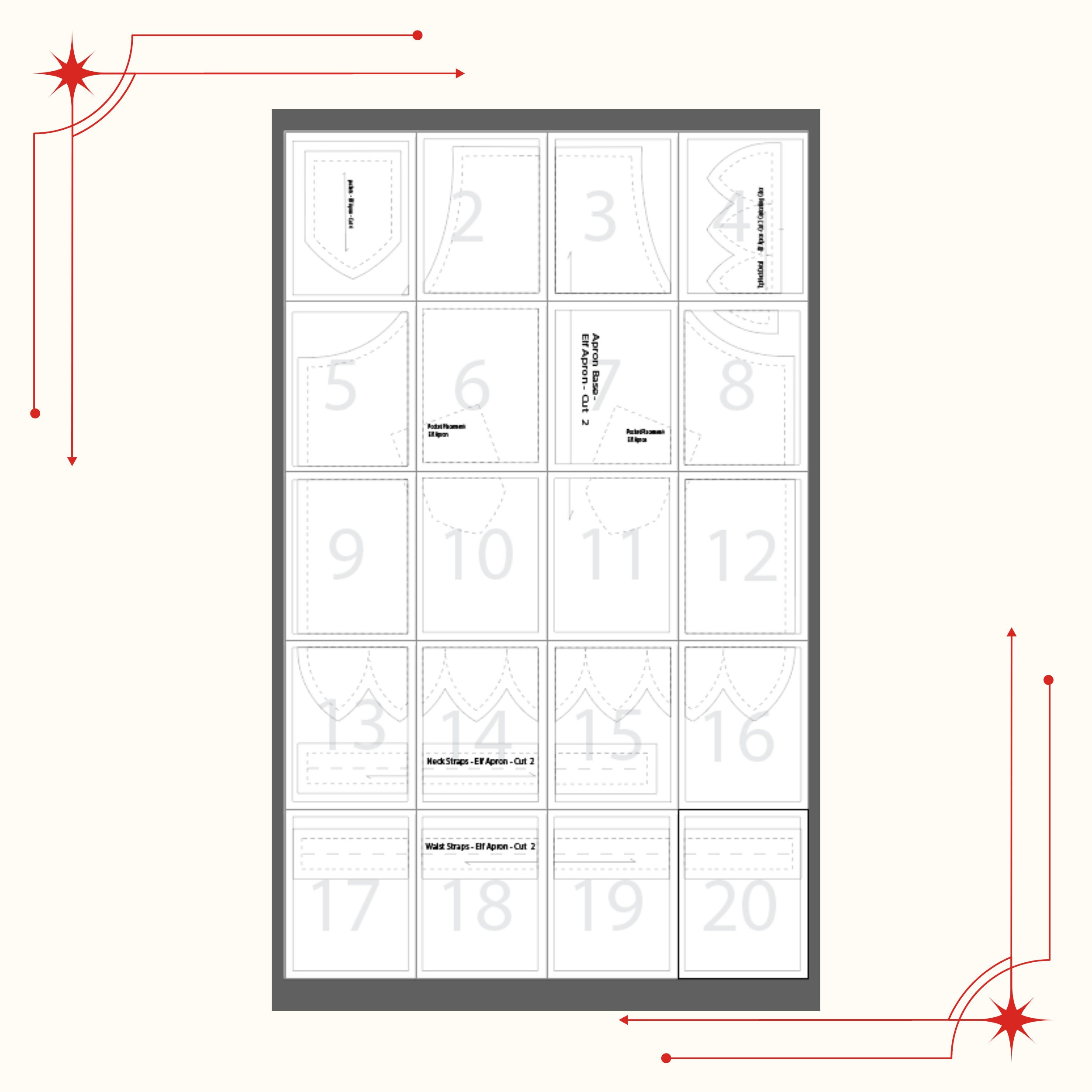 Elf Apron Sewing Pattern | Holiday Apron Sewing Pattern | Christmas Elf ...