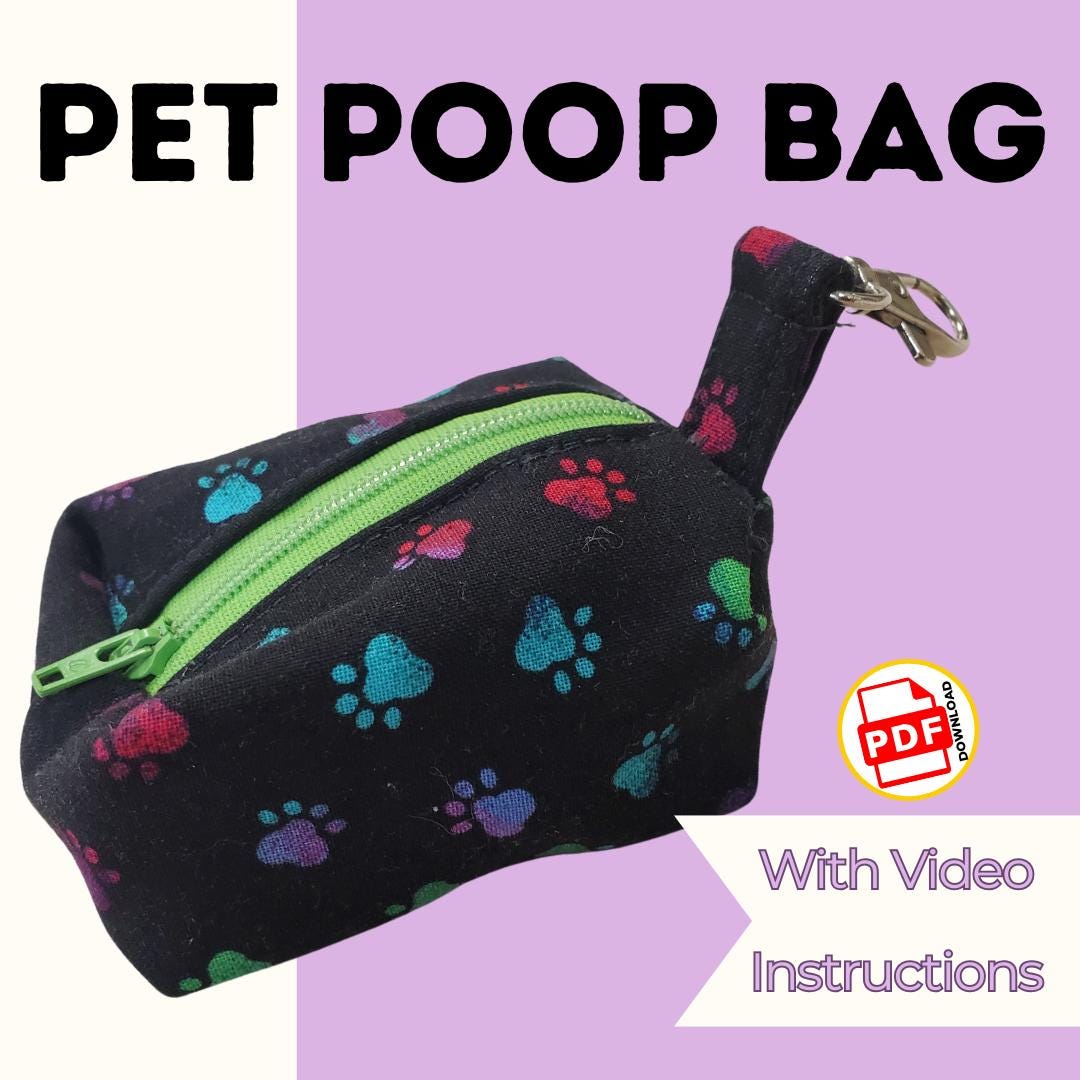 Dog Poop Bag Holder Pdf/projector Sewing Pattern – Leash Accessory ...