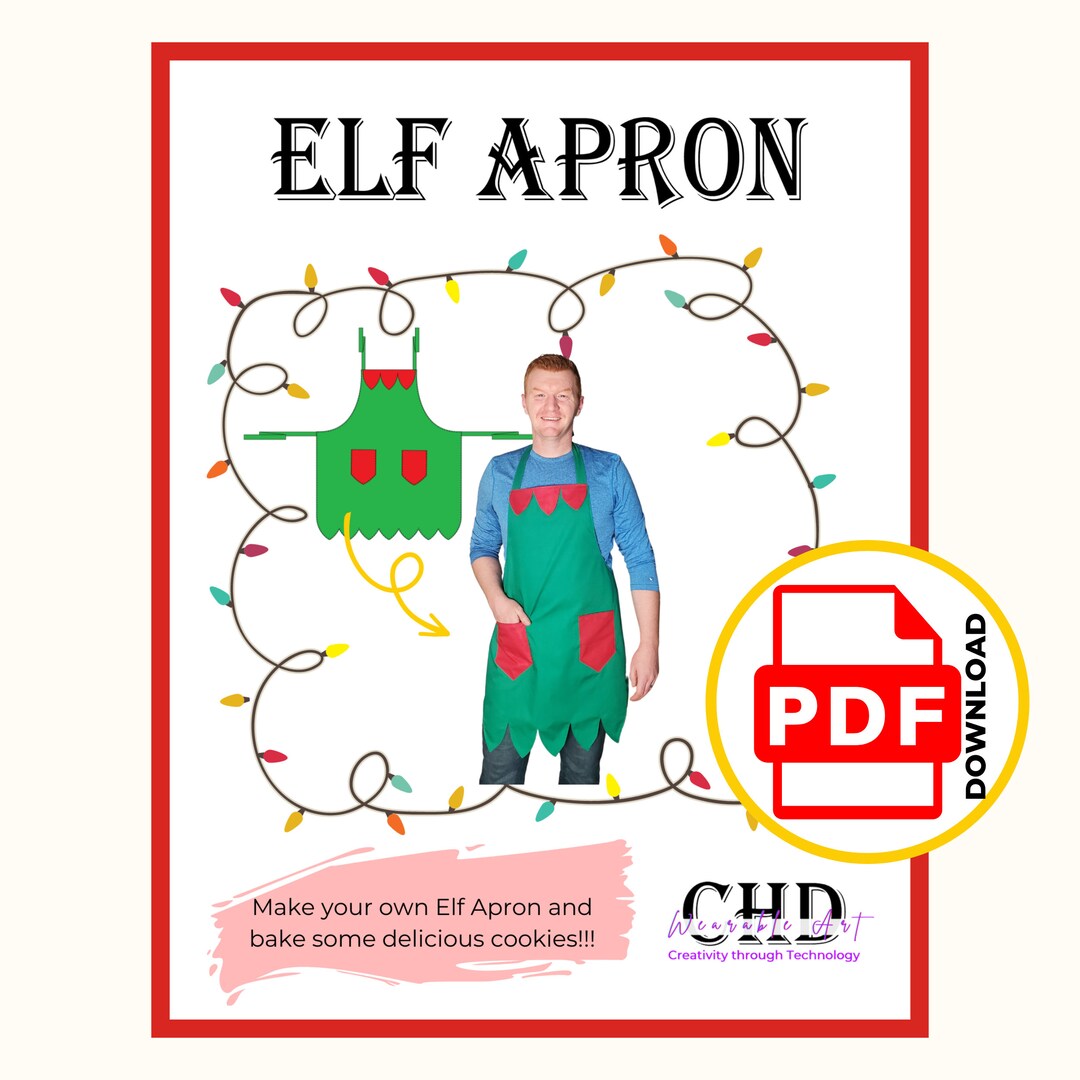 Elf Apron Sewing Pattern | Holiday Apron Sewing Pattern | Christmas Elf ...