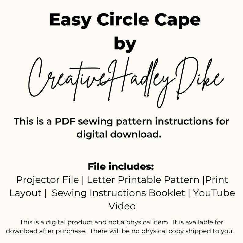 Easy Cape Sewing Pattern | Beginner-friendly Cape With Optional Ties ...