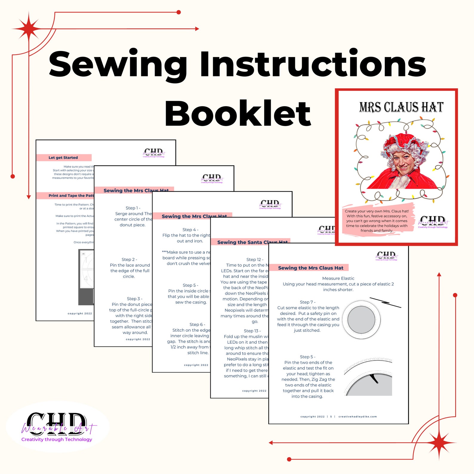 Mrs. Claus Hat Sewing Pattern: DIY Holiday Mop Cap (PDF Pattern) - Etsy