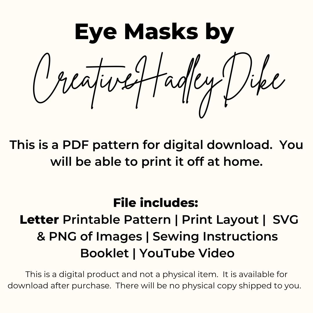 DIY Eye Mask Sewing Pattern Grinch Eye Mask Pattern Holiday Eye Mask ...