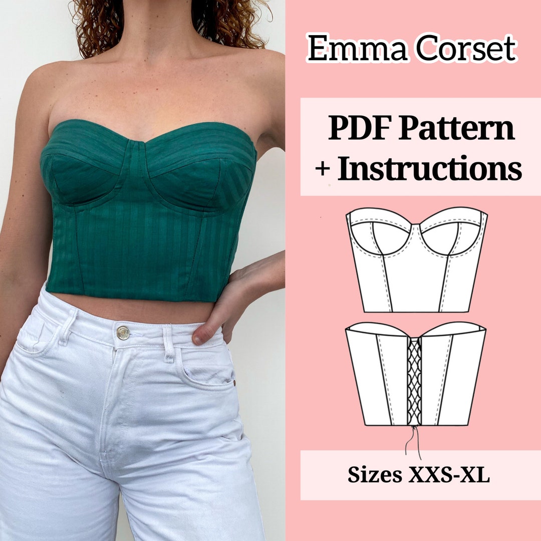 Patrón Corset PDF Video Tutorial // Talla XSS-XL // Patrón Corset ...