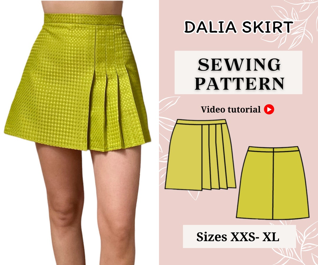 Skirt PDF Pattern + Video Tutorial | Pdf Sewing Patterns | Skirt ...