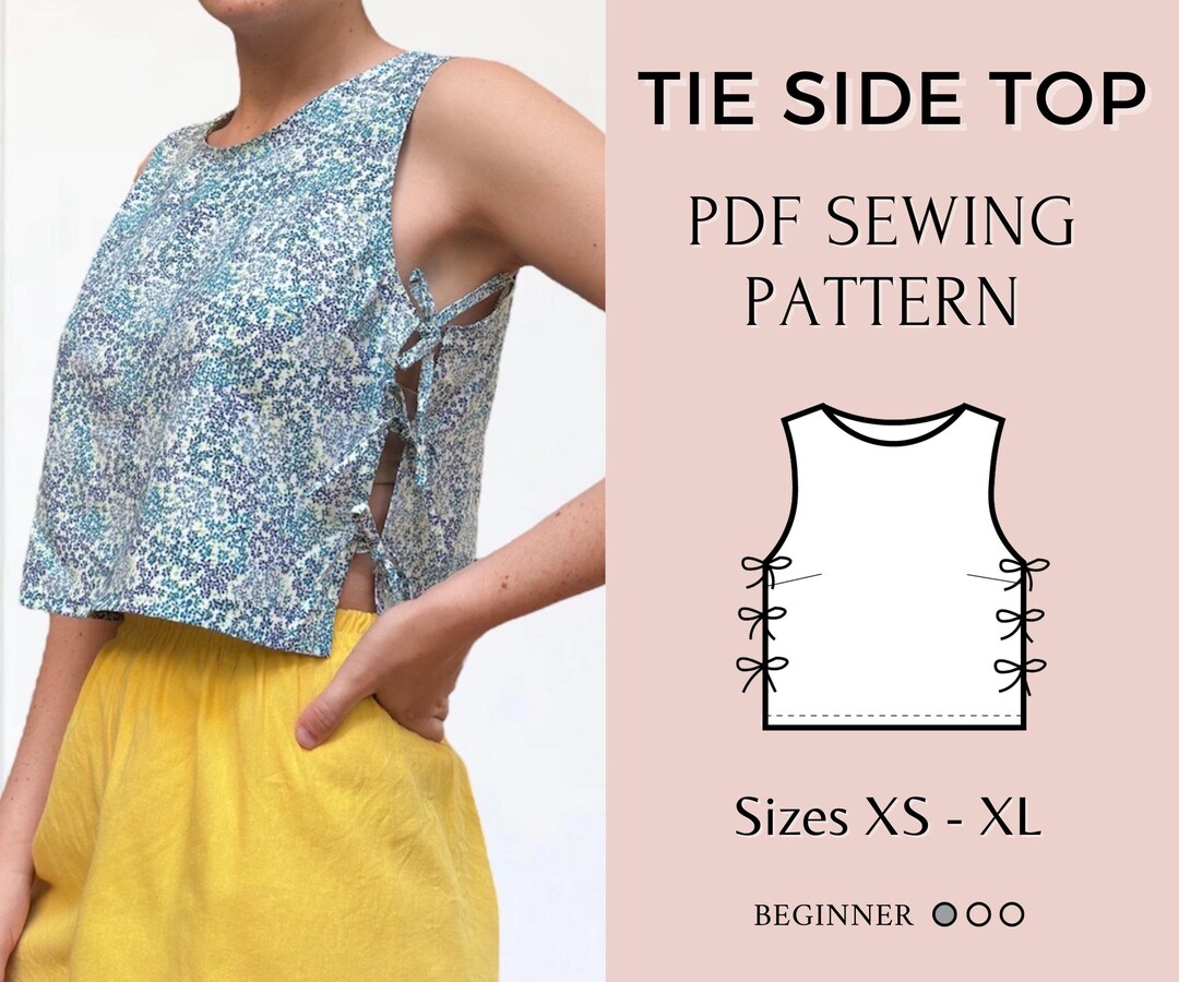 Women Top Pattern | Pdf Sewing Pattern | Tie Side Top Pattern | Tie Top ...