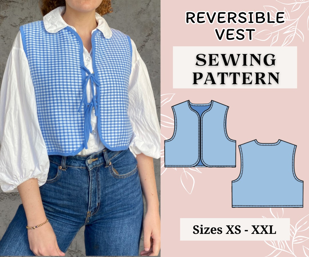 Vest PDF Sewing Pattern Pdf Sewing Pattern Tie Top Pattern Top Sewing ...
