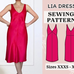 Slip Dress Pattern | Pdf Sewing Pattern | Midi Dress Pattern | Women ...