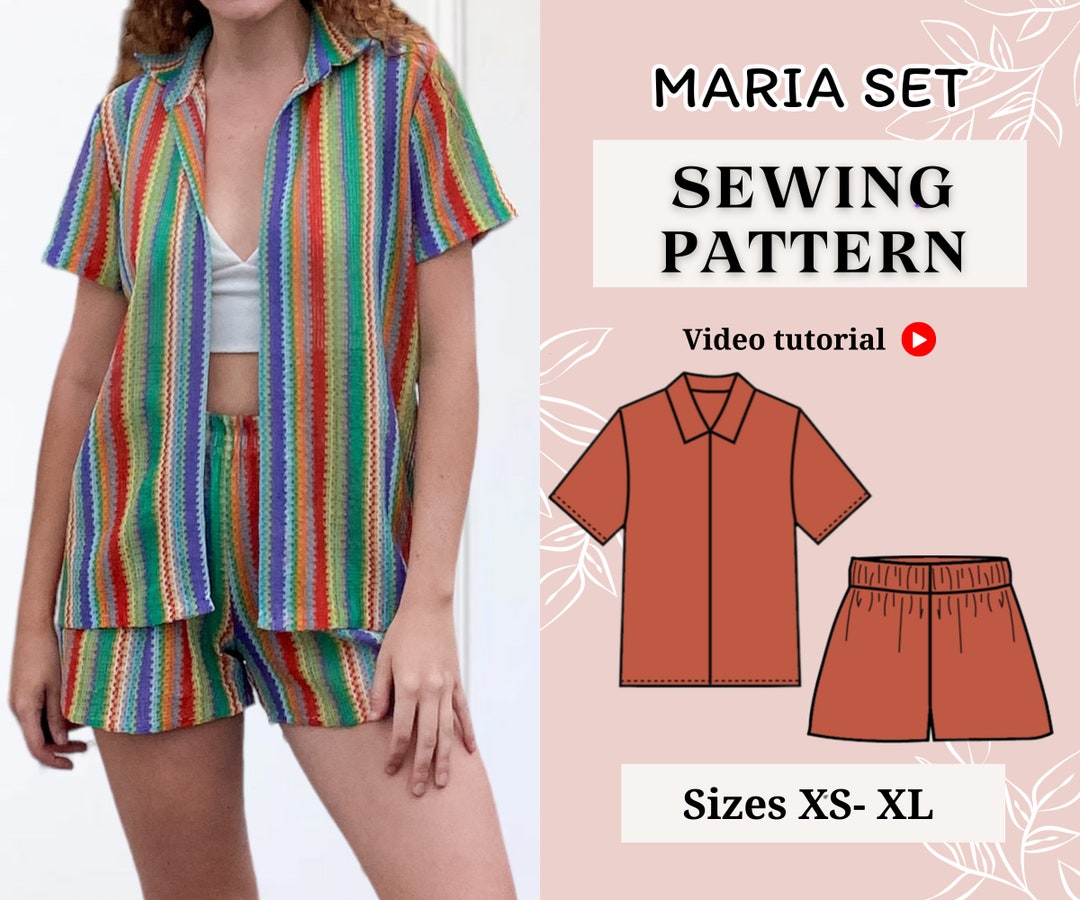 Pdf Sewing Pattern | Blouse Pattern | Shorts Pattern | Sewing Pattern ...