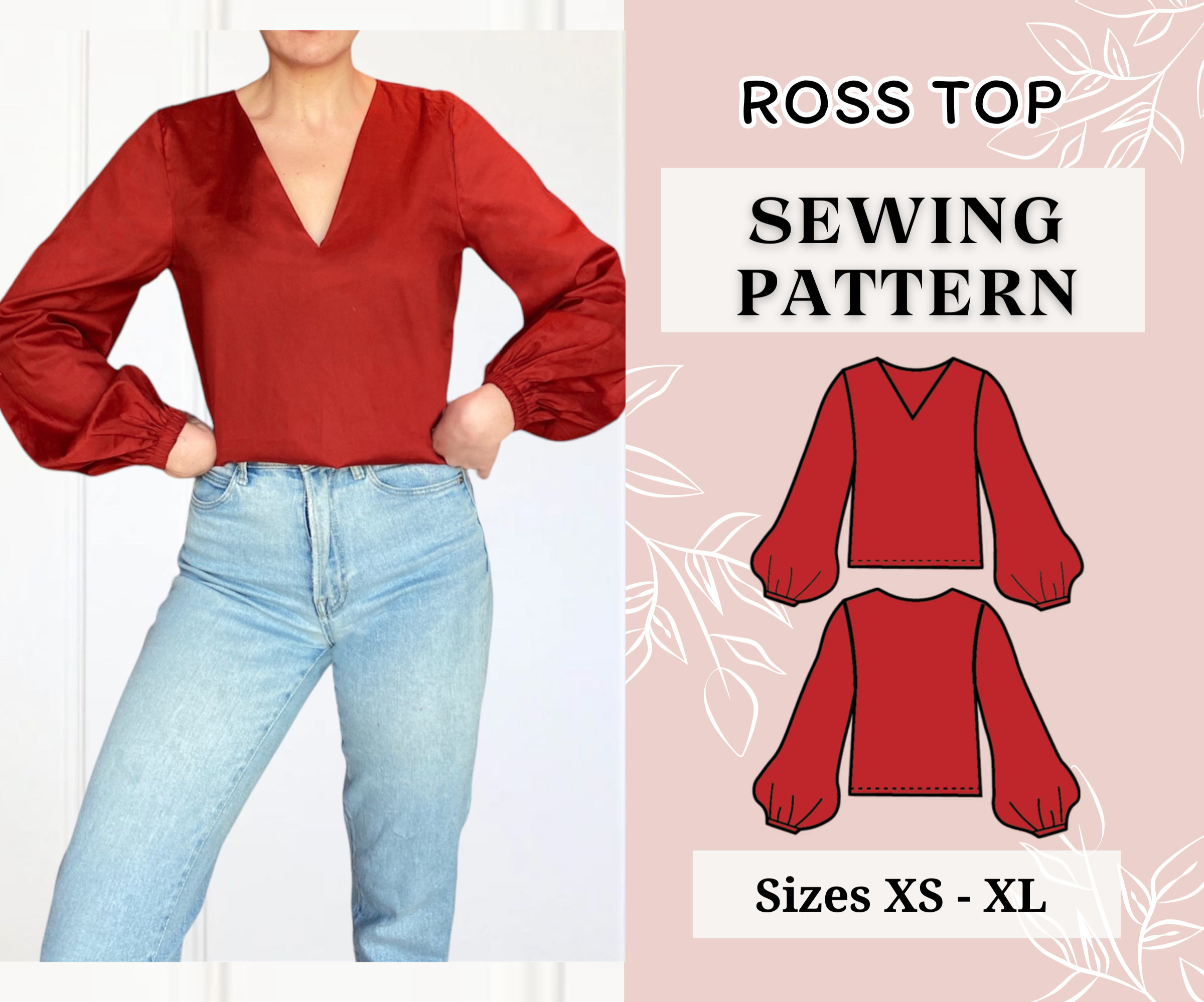 Women Blouse Pattern || Pdf Sewing Pattern || Top Sewing Pattern ...