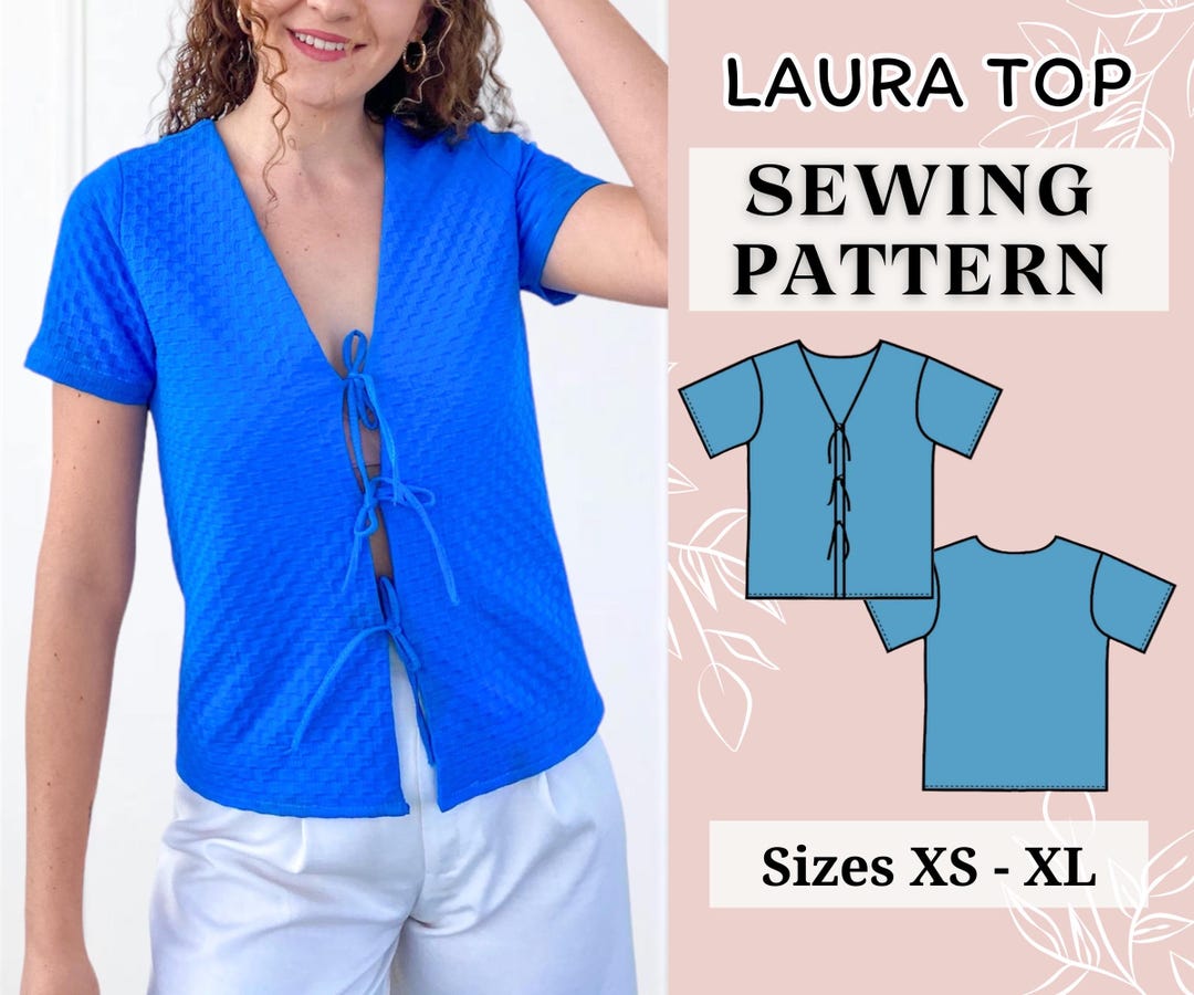 Women Top Pattern | Pdf Sewing Pattern | Ganni Top Pattern | Tie Top ...